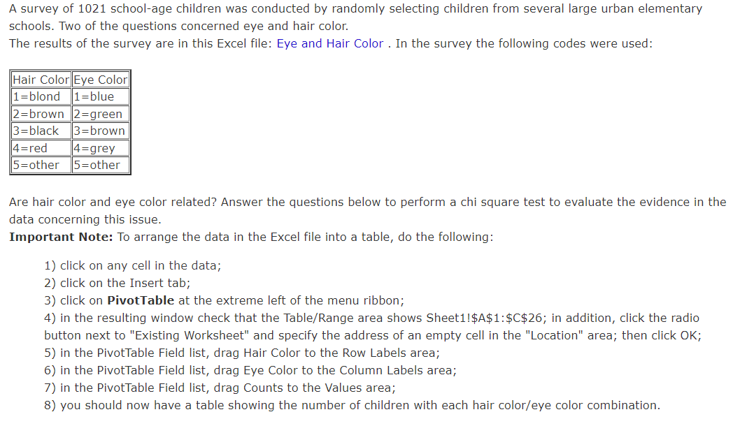 Solved \begin{tabular}{|r|r|r|l|l|l|l|l|} \hline Hair Color | Chegg.com