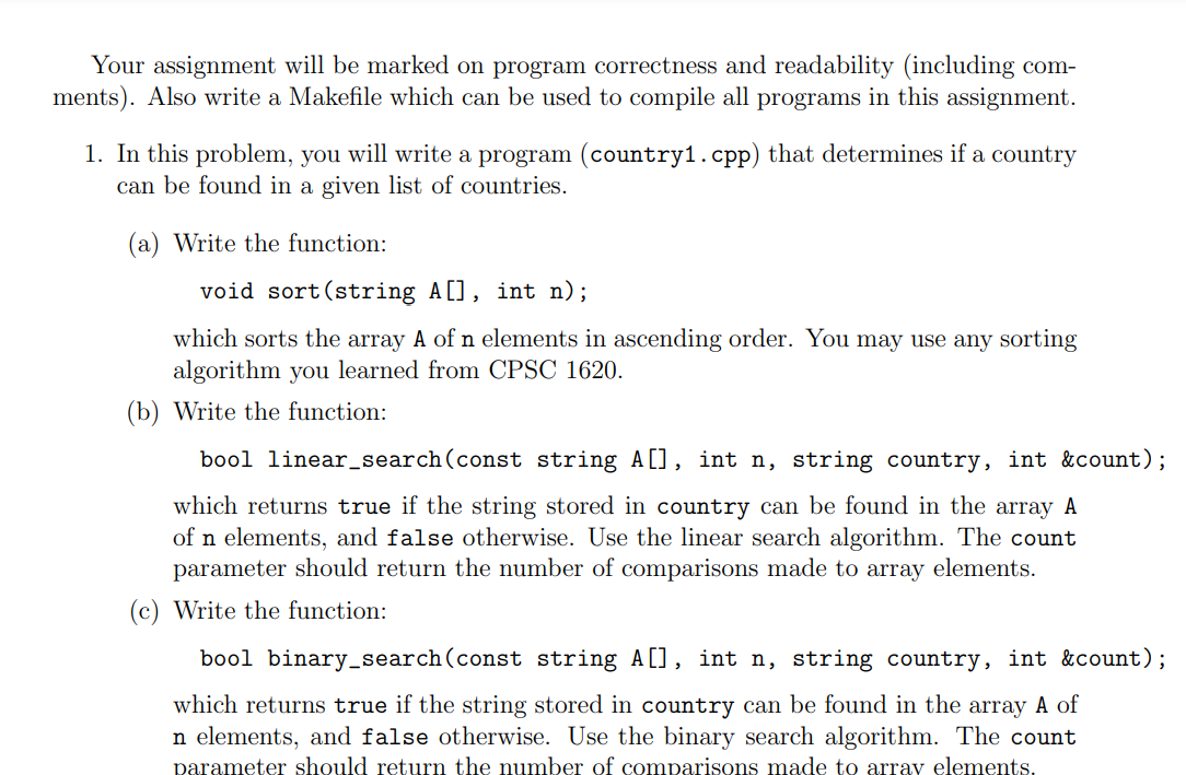 Solved Your assignment will be marked on program correctness | Chegg.com