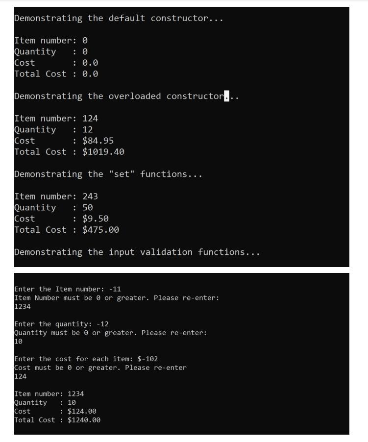 Solved Inventory Class Design an Inventory class that can | Chegg.com