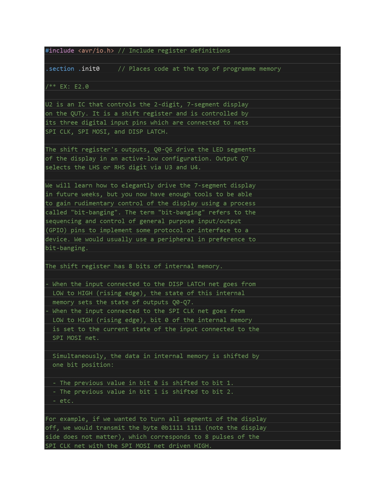 Solved \#include 〈avr/io.h〉// Include register definitions | Chegg.com