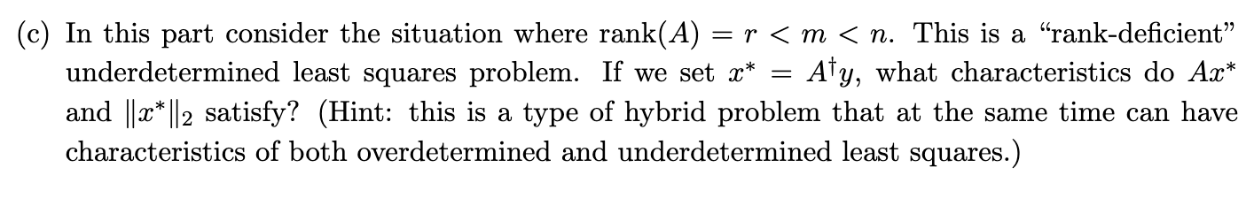 Problem 4.4 (Solving least squares problems using the | Chegg.com