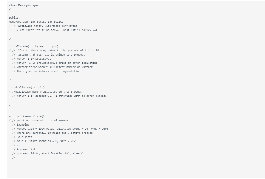 Memory Management The goal of this lab is to write a | Chegg.com