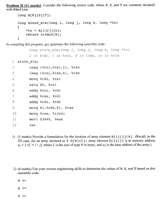 Solved Problem Ii 11 Marks Consider The Following Source