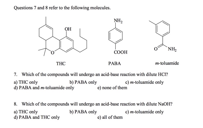 Solved Which of the compounds will undergo an acid-base | Chegg.com