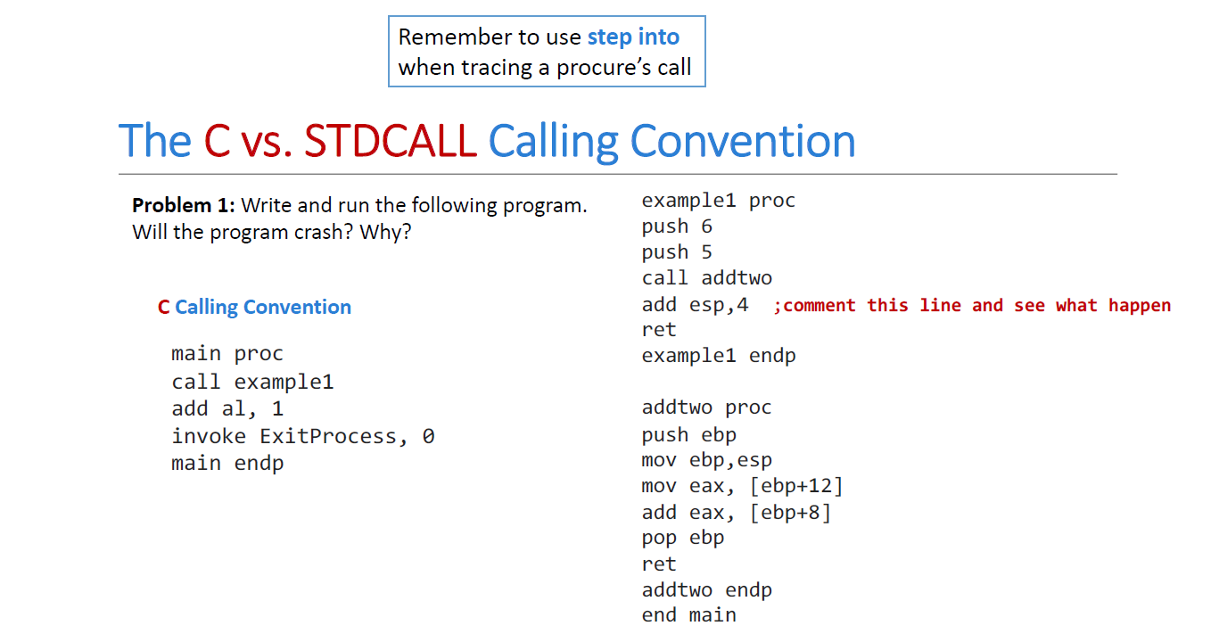 Remember to use step into when tracing a procure's | Chegg.com