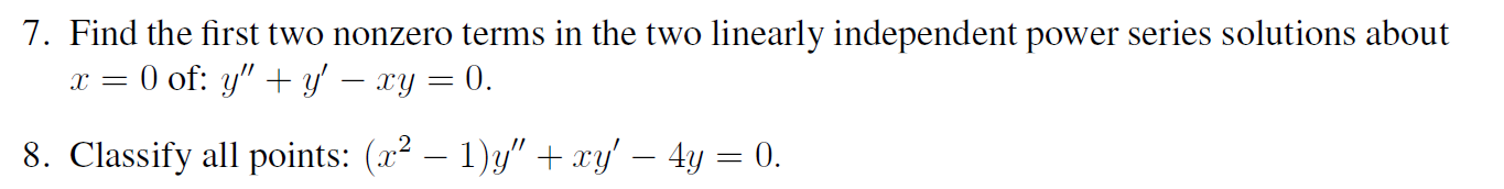Solved 7. Find the first two nonzero terms in the two | Chegg.com Solved 7. Find the first two nonzero terms in the two | Chegg.com