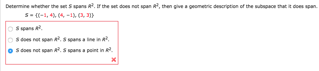 Solved Determine whether the set S spans R2. If the set does | Chegg.com