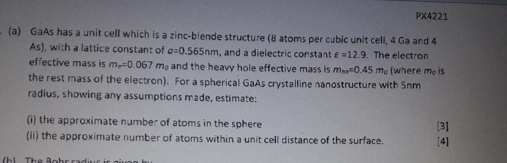 PX4221 Gaas has a unit cell which is a zinc-blende | Chegg.com
