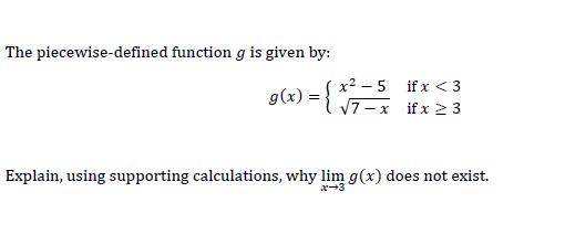 Solved The piecewise-defined function g is given by: g(x) = | Chegg.com
