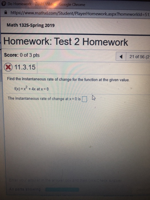 Solved D Do Homework David Vald Google Chrome i | Chegg.com