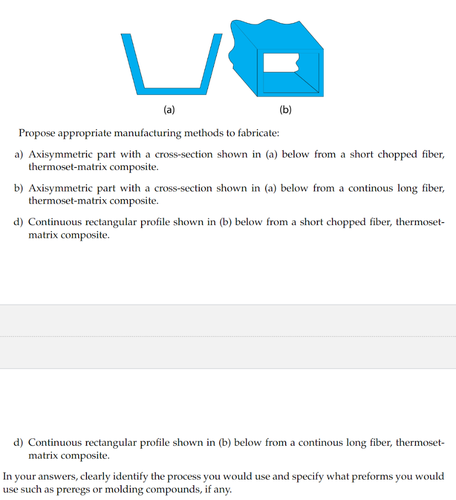 Propose appropriate manufacturing methods to | Chegg.com Propose appropriate manufacturing methods to | Chegg.com