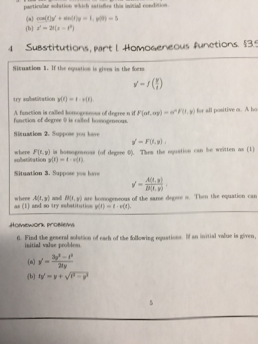 Solved Differential equations, homogeneous function with | Chegg.com