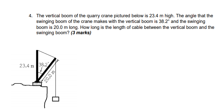 Solved 4. The vertical boom of the quarry crane pictured | Chegg.com