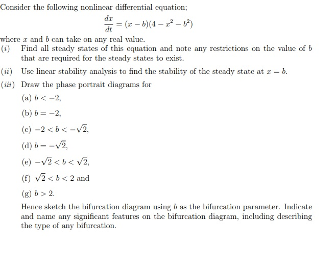 Solved Consider the following nonlinear differential | Chegg.com