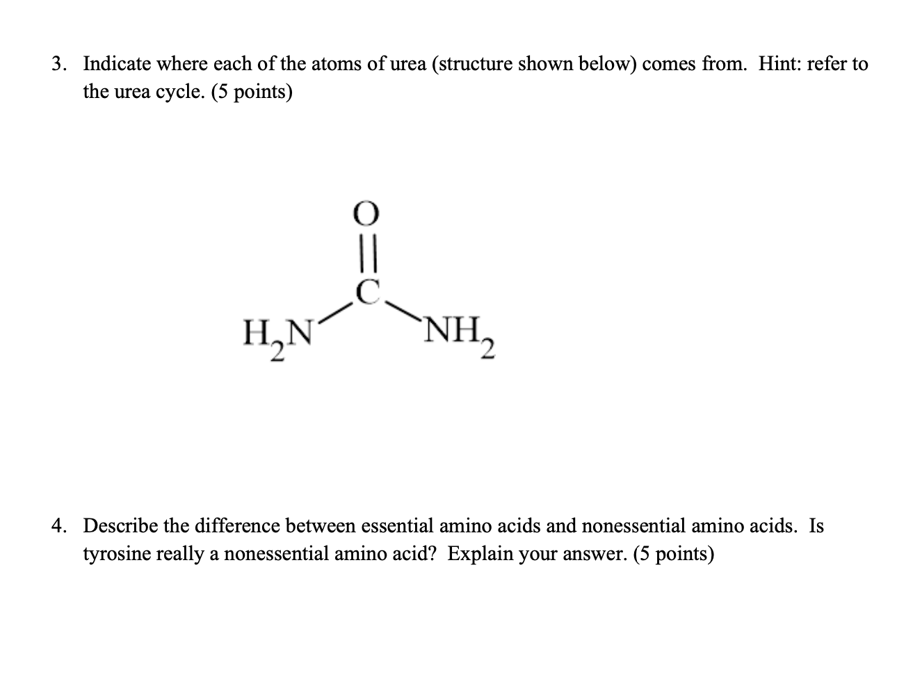 Solved 3. Indicate where each of the atoms of urea | Chegg.com