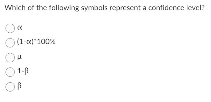 Solved Which of the following symbols represent a confidence | Chegg.com