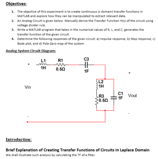 Solved Software Required: 1) ﻿MATLAB software from Citrix or | Chegg.com