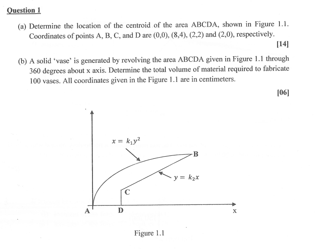 Solved (a) Determine the location of the centroid of the | Chegg.com