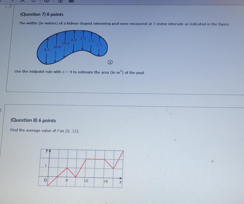 Solved (Question 7) 8 points The widths (in meters) of a | Chegg.com