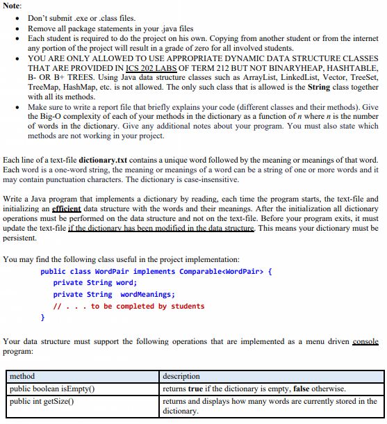 Solved Note: • Don't submit.exe or .class files. • Remove | Chegg.com
