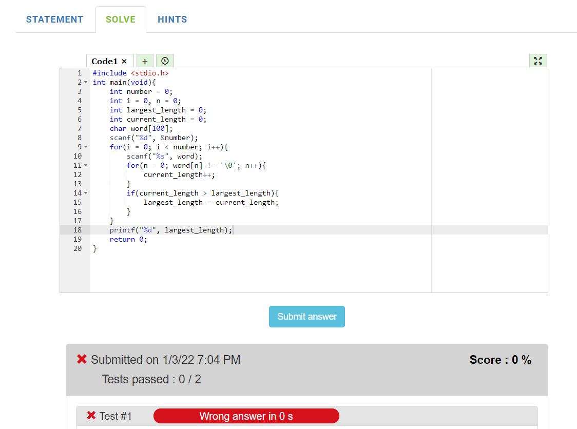 Solved Your job is to find the length of the longest word in | Chegg.com