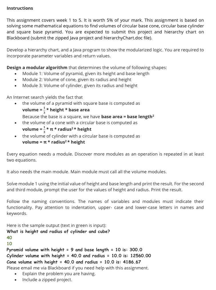 Solved Instructions This assignment covers week 1 to 5 . It | Chegg.com