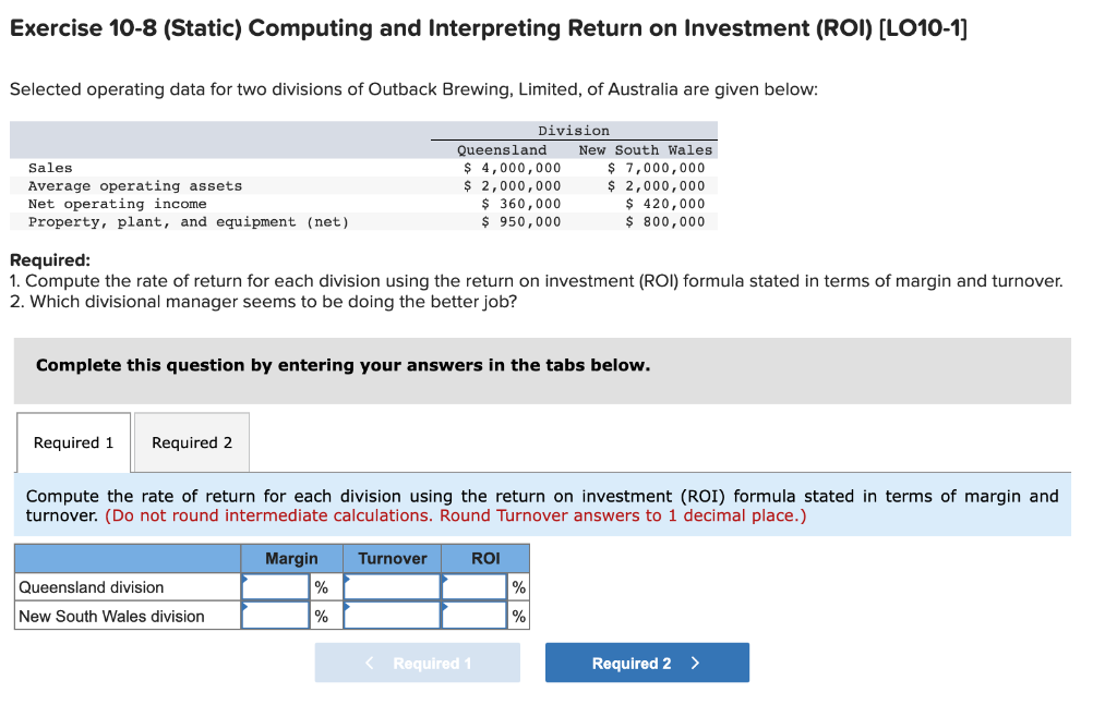 Solved Exercise 10-8 (Static) Computing and Interpreting | Chegg.com