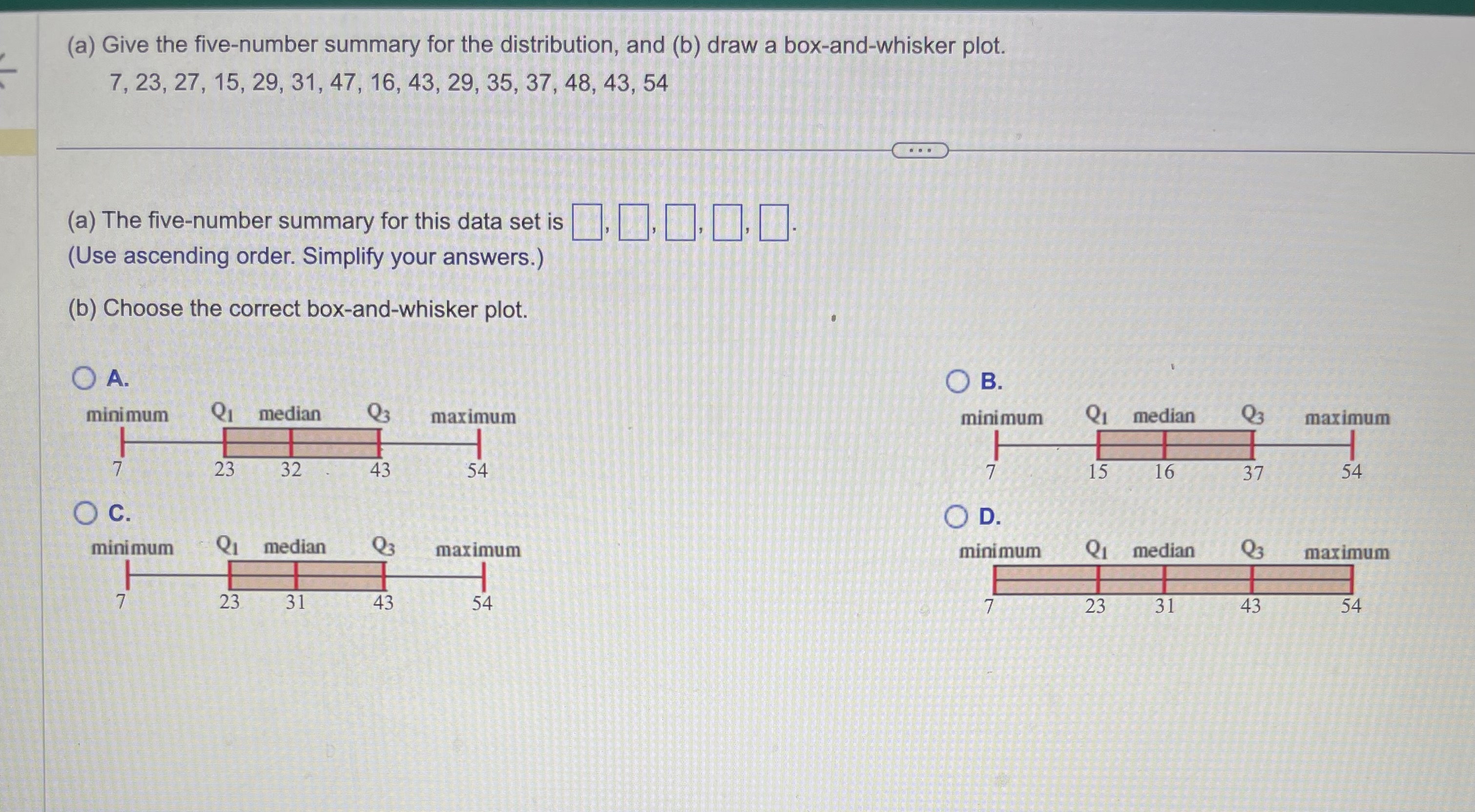 Solved (a) Give the five-number summary for the | Chegg.com