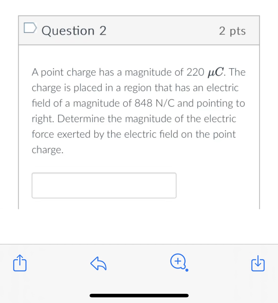 Solved Question 22 ﻿ptsA point charge has a magnitude of | Chegg.com