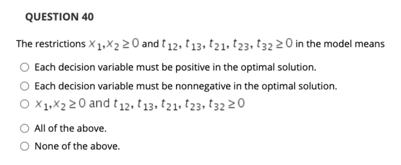 Solved QUESTION 31 Reasonable definitions of the decision | Chegg.com