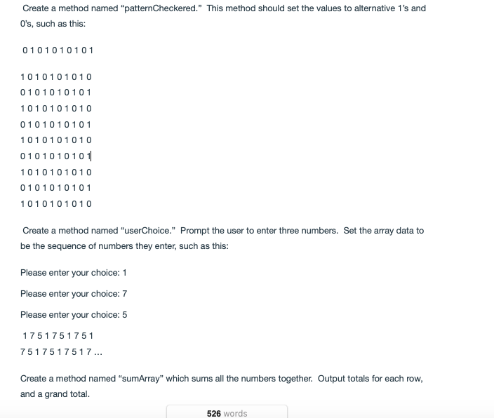 Solved Programming Language Java Multi Dimensional Arrays