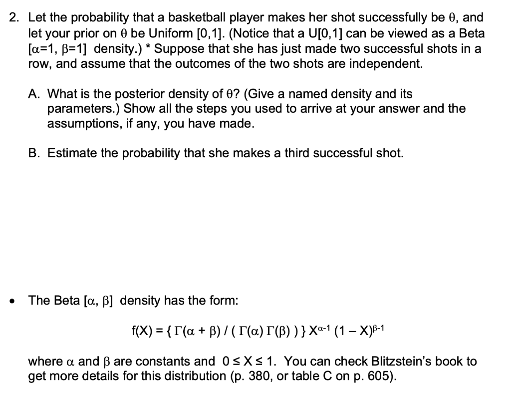 Solved 2. Let the probability that a basketball player makes | Chegg.com