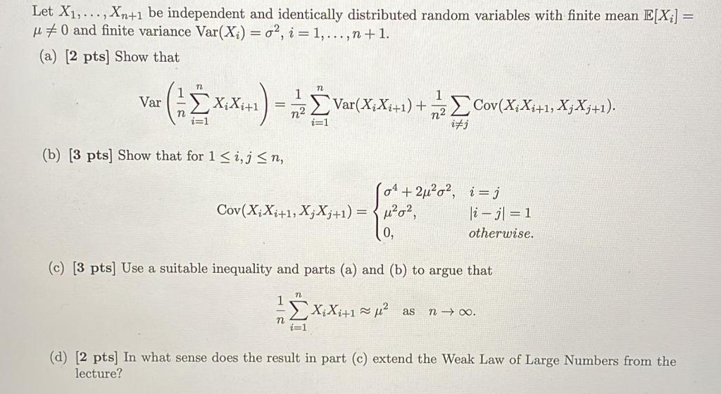 Let X1,..., Xn+1 be independent and identically | Chegg.com
