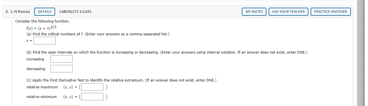 Solved 8. [-15 Points] DETAILS LARCALC11 3.3.031. MY NOTES | Chegg.com