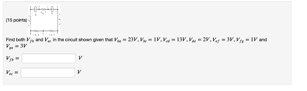 Solved Find both Vfb and ee in the circuit shown given that | Chegg.com