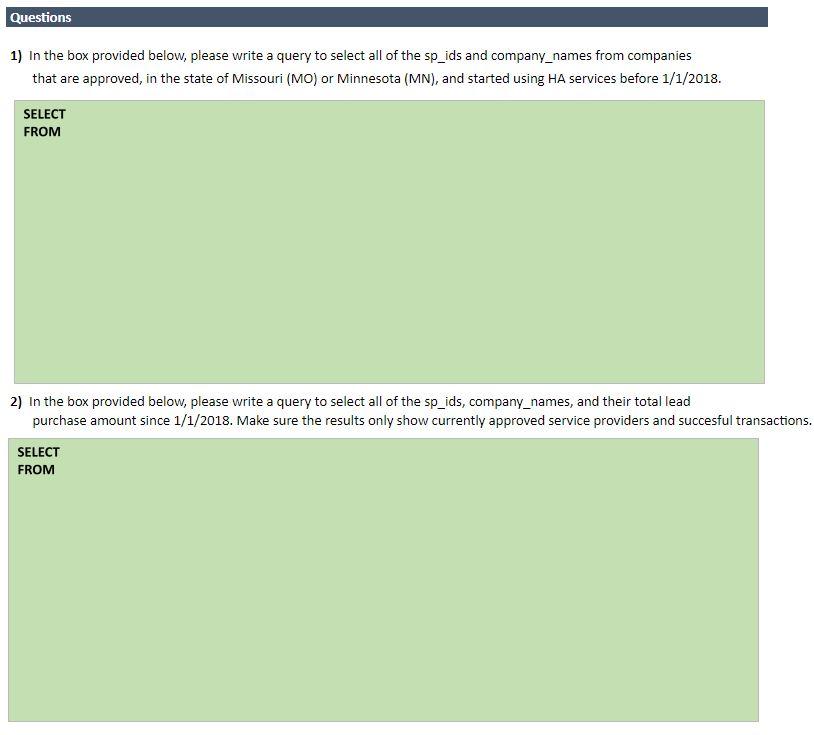 Instructions Use the mock SQL tables to the right to | Chegg.com