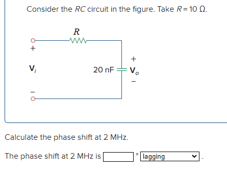 Solved Consider the RC circuit in the figure. Take R= 10 0. | Chegg.com