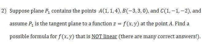 Solved 2) Suppose plane P1 contains the points | Chegg.com