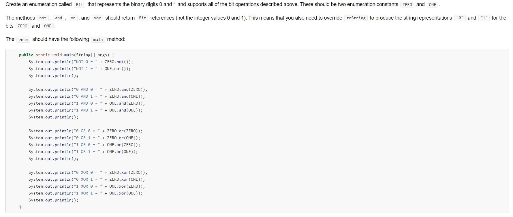 Solved Create an enumeration called Bit that represents the | Chegg.com