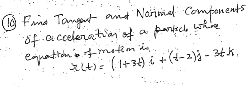 Solved Find tangent and normal component of acceleration of | Chegg.com