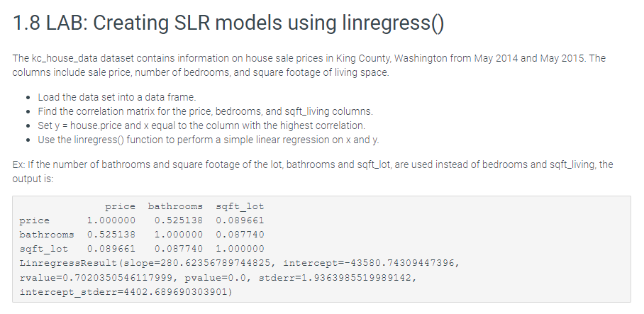Solved The kc_house_data dataset contains information on | Chegg.com