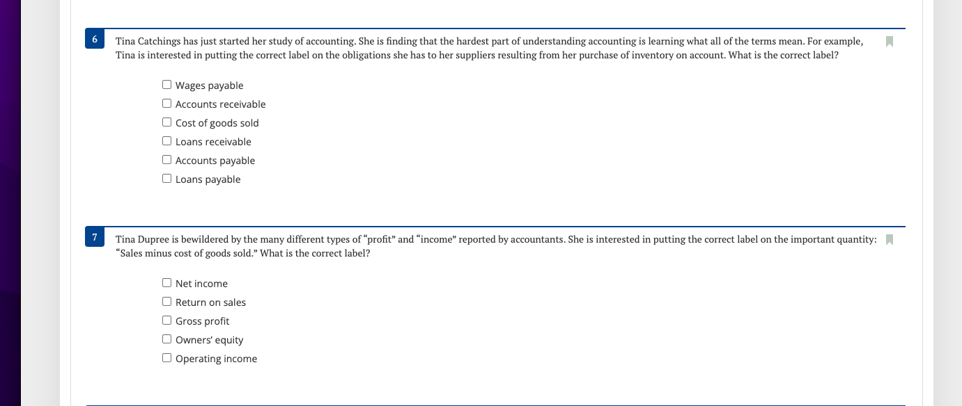 Solved Tina Catchings has just started her study of | Chegg.com