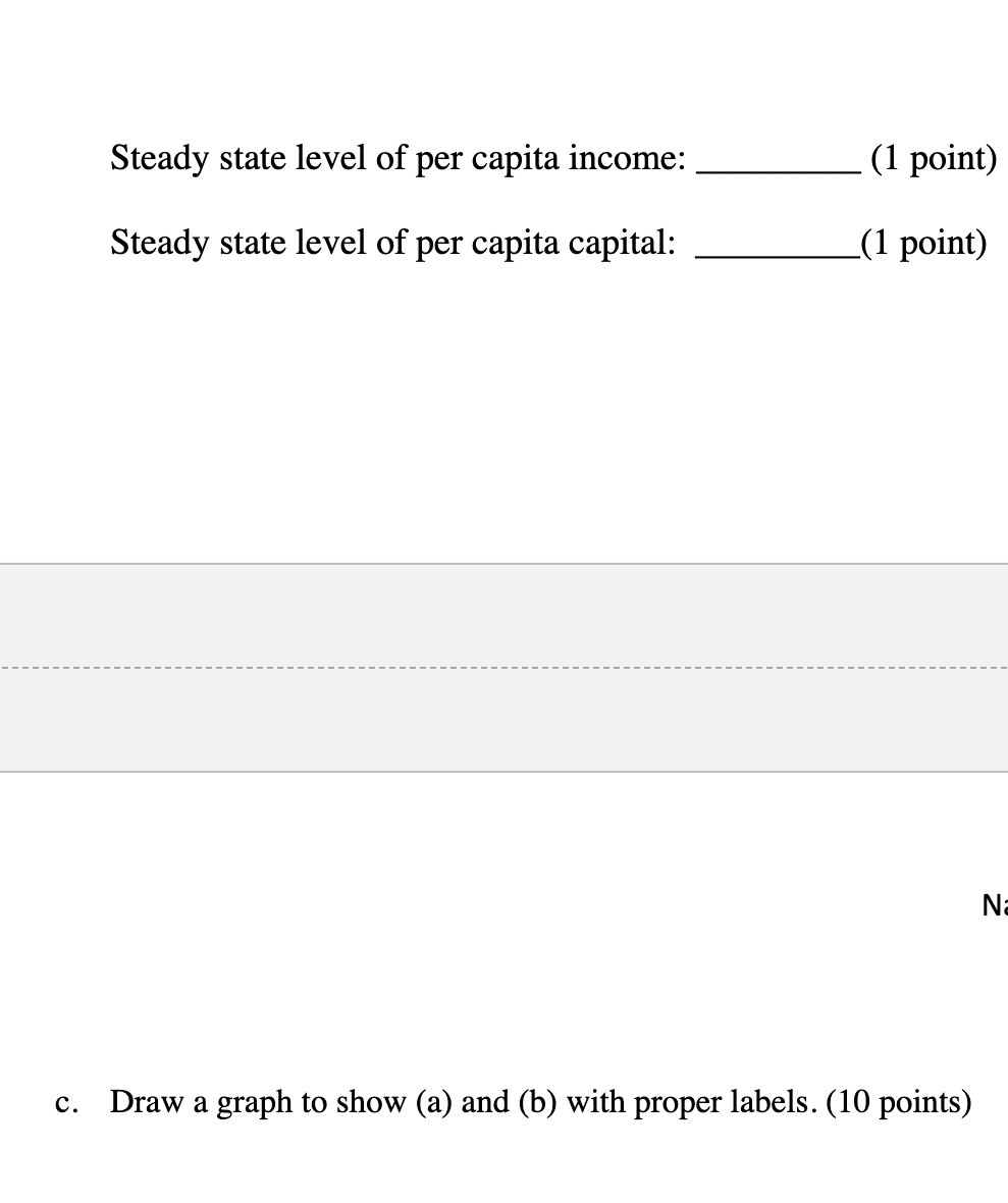 Solved Question 5: Consider Solow's growth model with the | Chegg.com