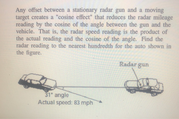 Solved Any offset between a stationary radar gun and a | Chegg.com