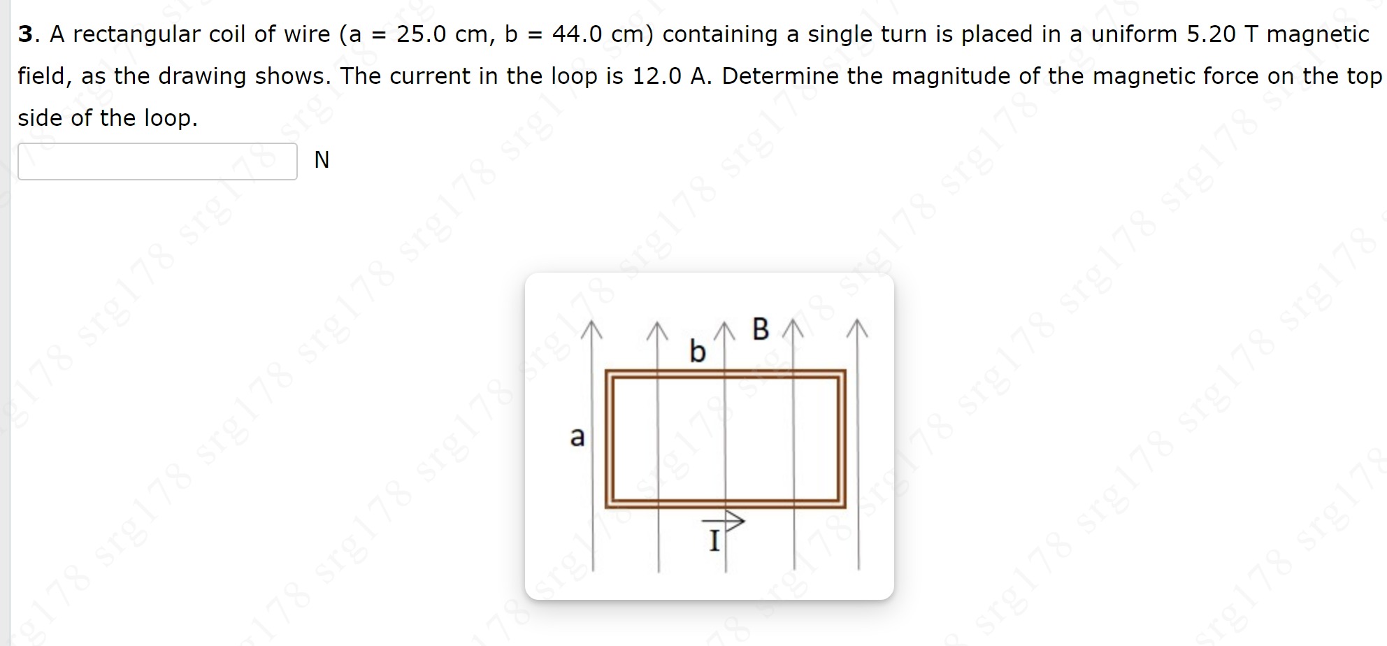 Solved 3. A rectangular coil of wire (a=25.0 cm,b=44.0 cm) | Chegg.com