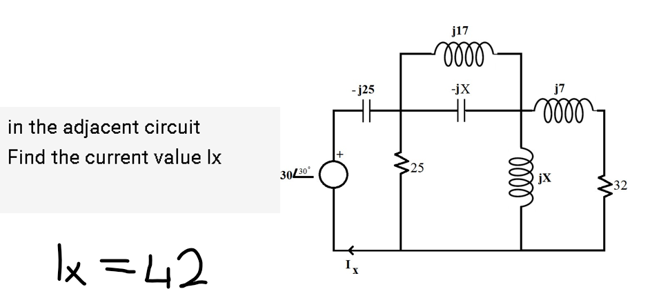 Solved j17 0000 - j25 -jX 0000 in the adjacent circuit Find | Chegg.com