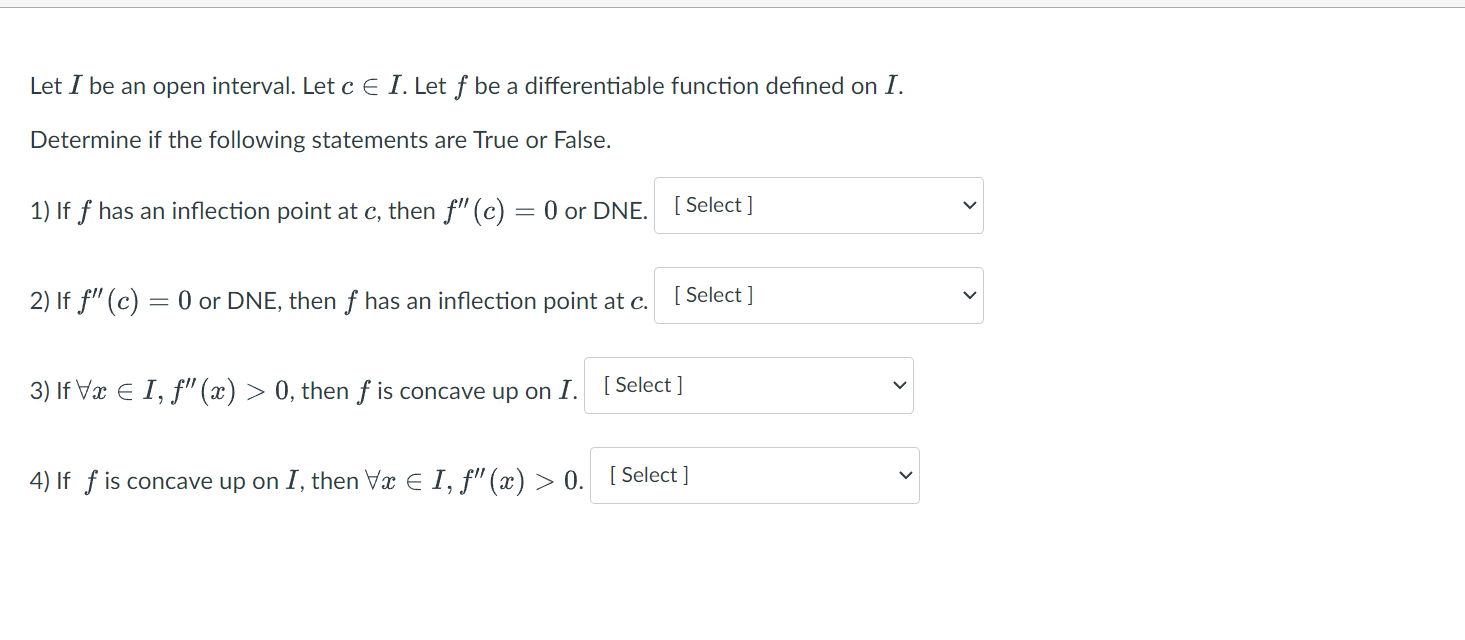 Solved Let I be an open interval. Let c∈I. Let f be a | Chegg.com