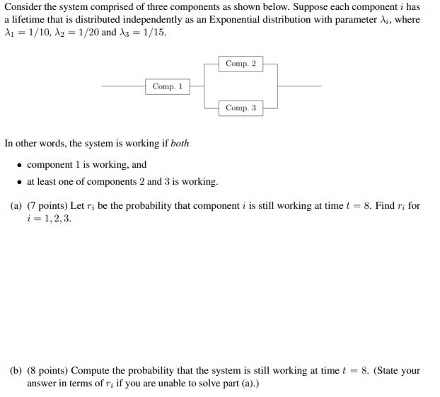 Solved Consider the system comprised of three components as | Chegg.com