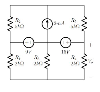 Solved Use superposition to find the voltage V0 in the | Chegg.com