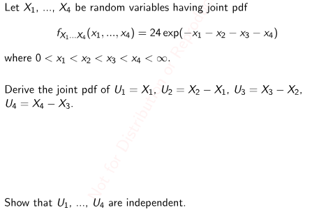 Solved Let X1,…,X4 be random variables having joint pdf | Chegg.com